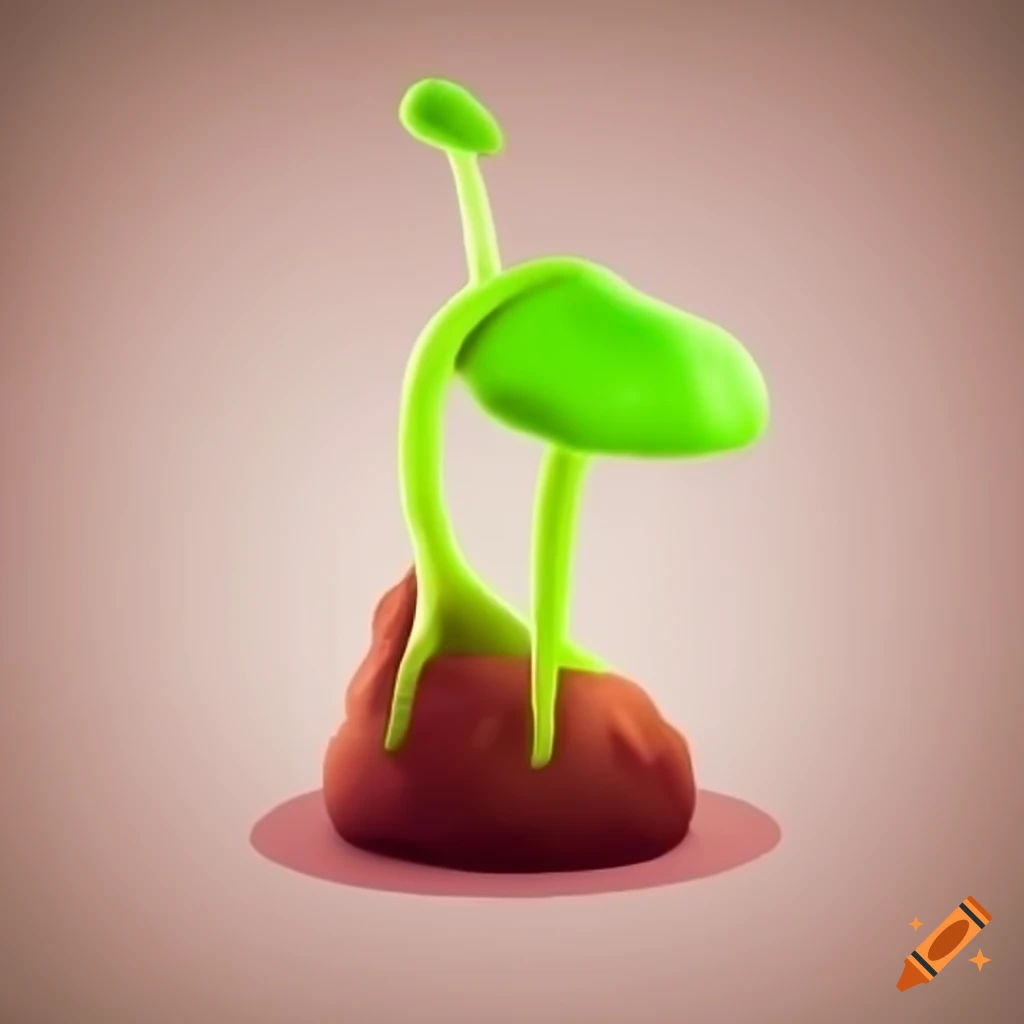 Stylized germinating seeds on Craiyon