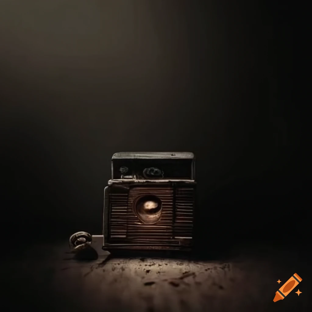 Vintage radio in a dark creepy place on Craiyon