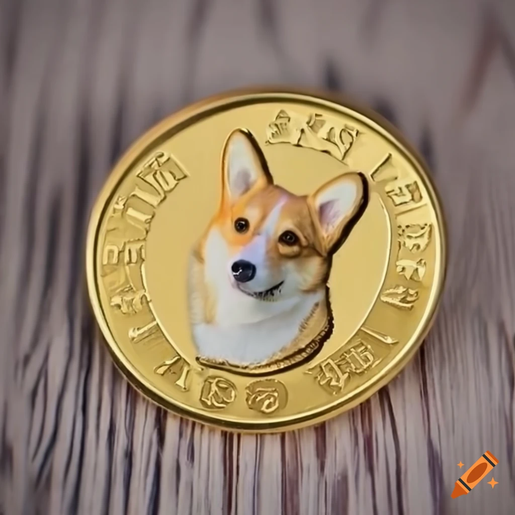 Cute golden corgi coin on Craiyon