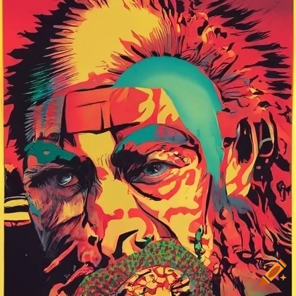 Vintage travel poster with a stunning lsd graphic novel zatoichi design ...