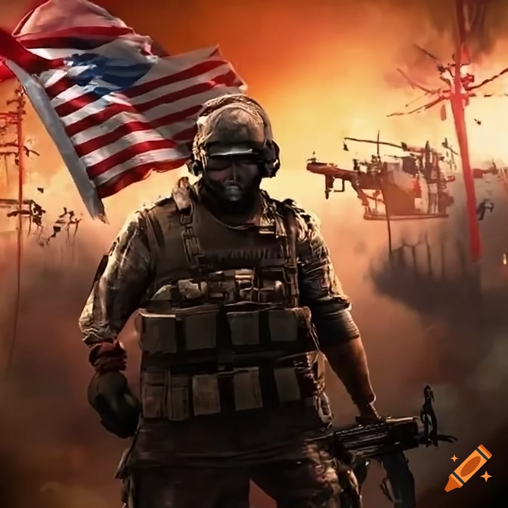 Capture the flag in Call of Duty game on Craiyon