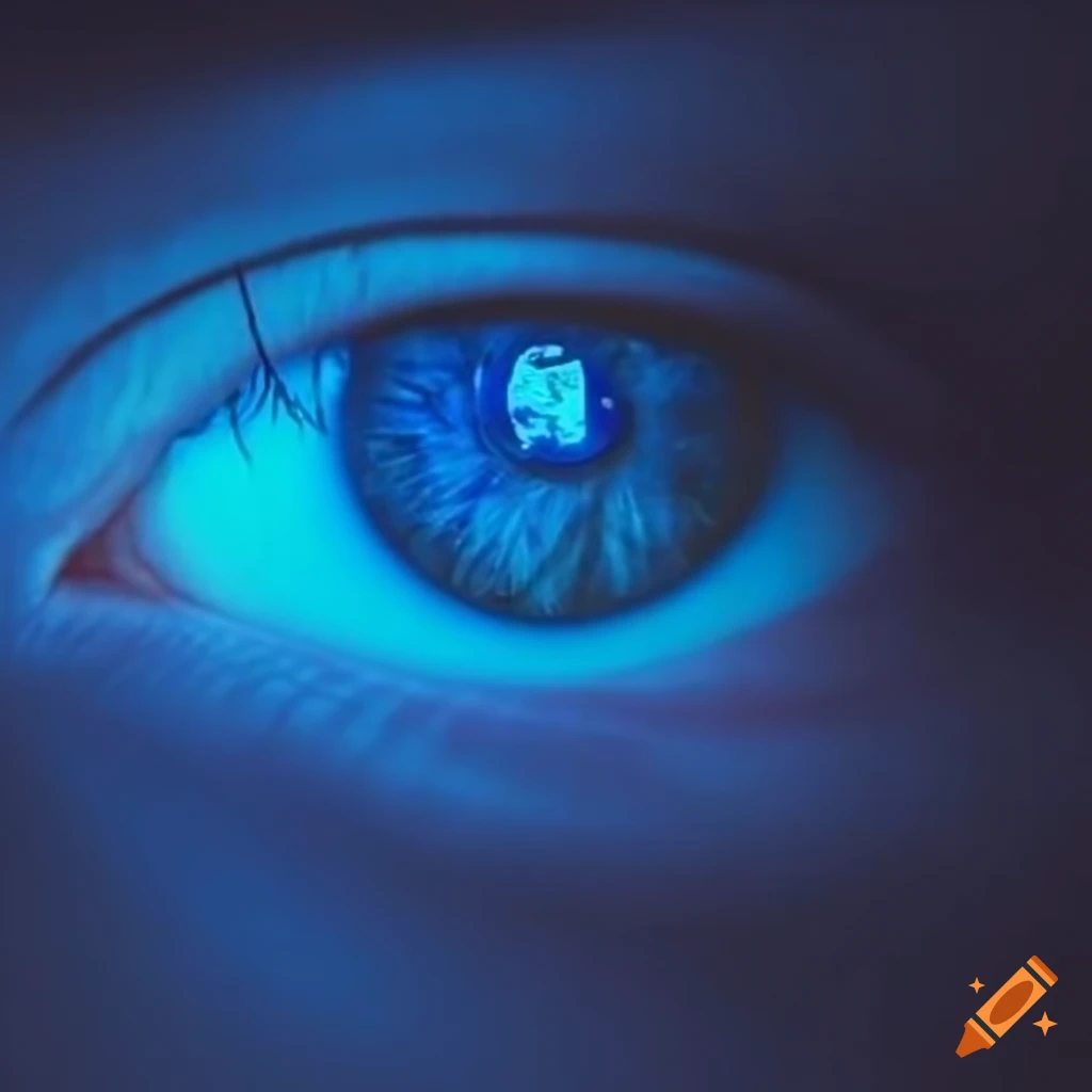 Blue light effects on eyes on Craiyon