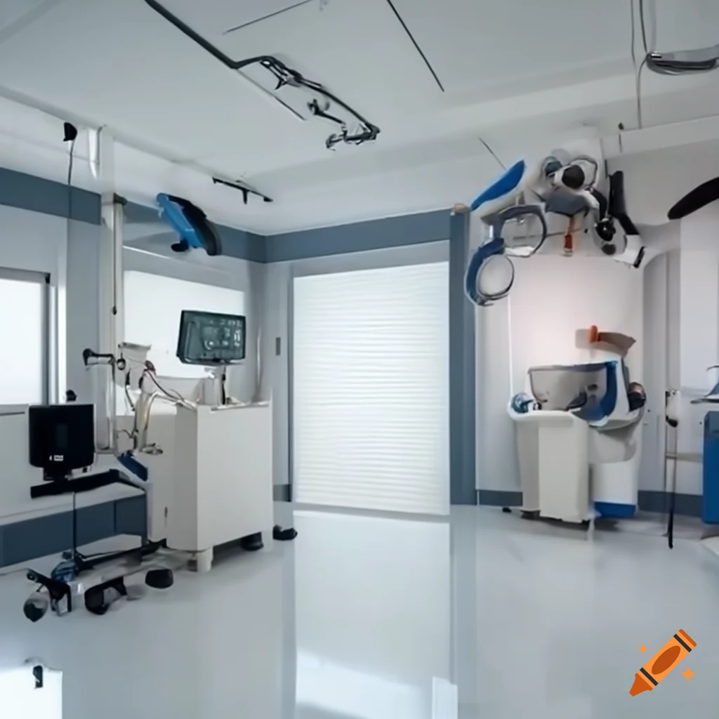Medical training room with a hemodialysis machine on Craiyon
