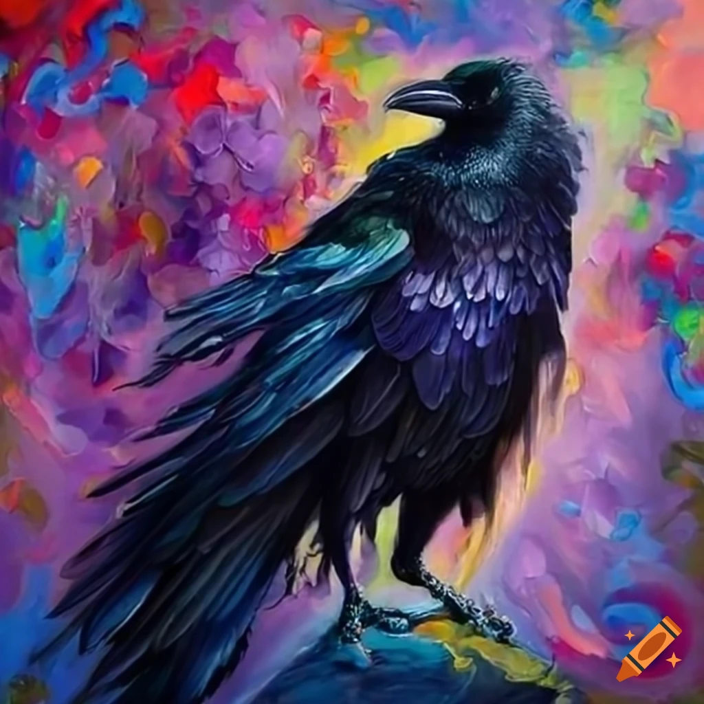 Raven and crow enclosed by angel wings on Craiyon