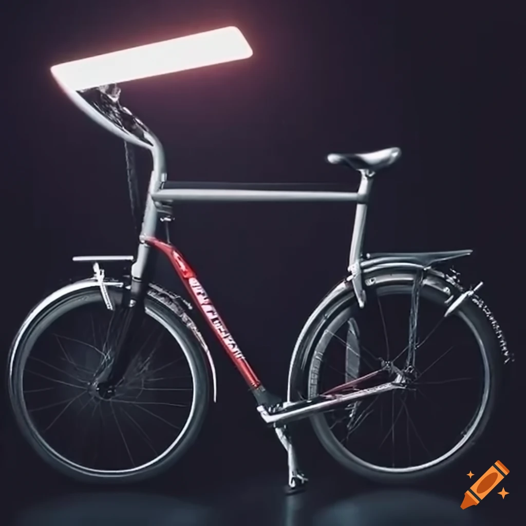 Led screen on a bicycle rear rack for innovative adds-on on Craiyon