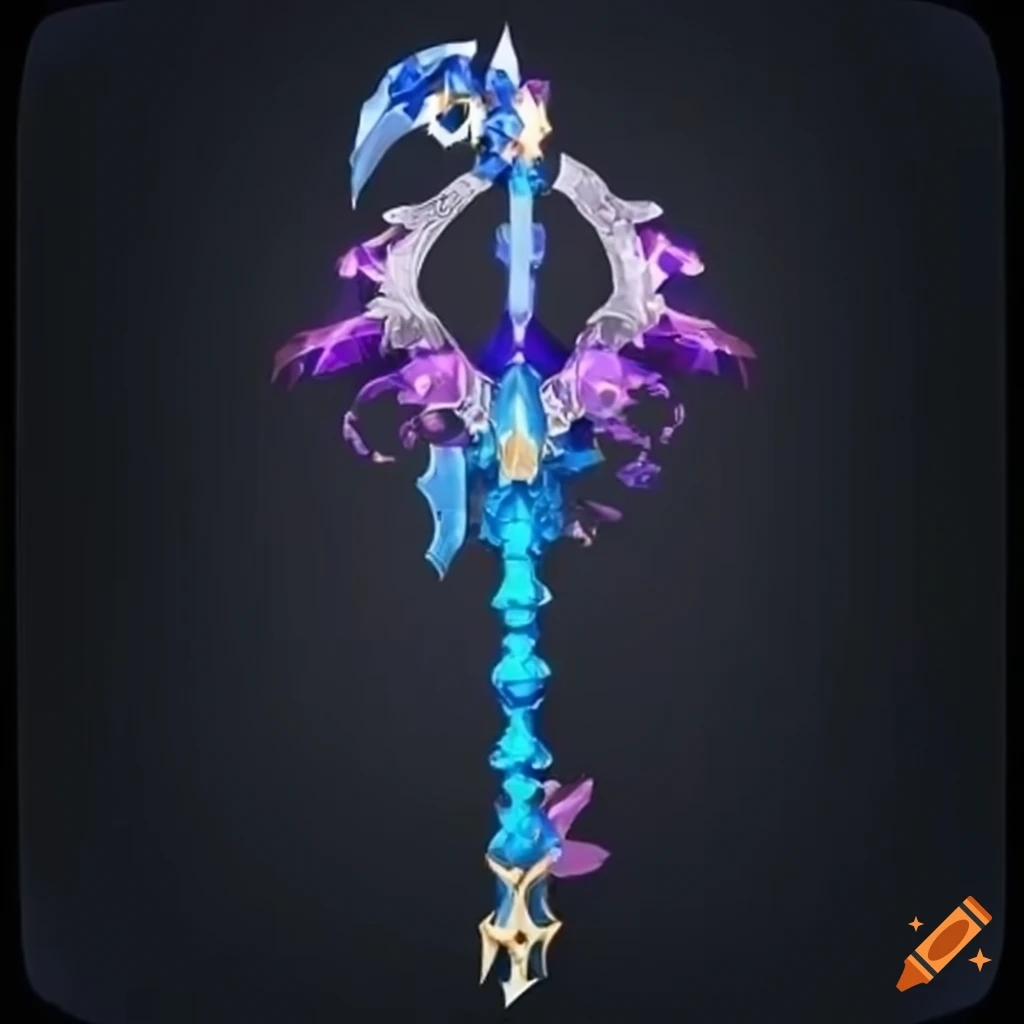 Sapphire flower keyblade on Craiyon