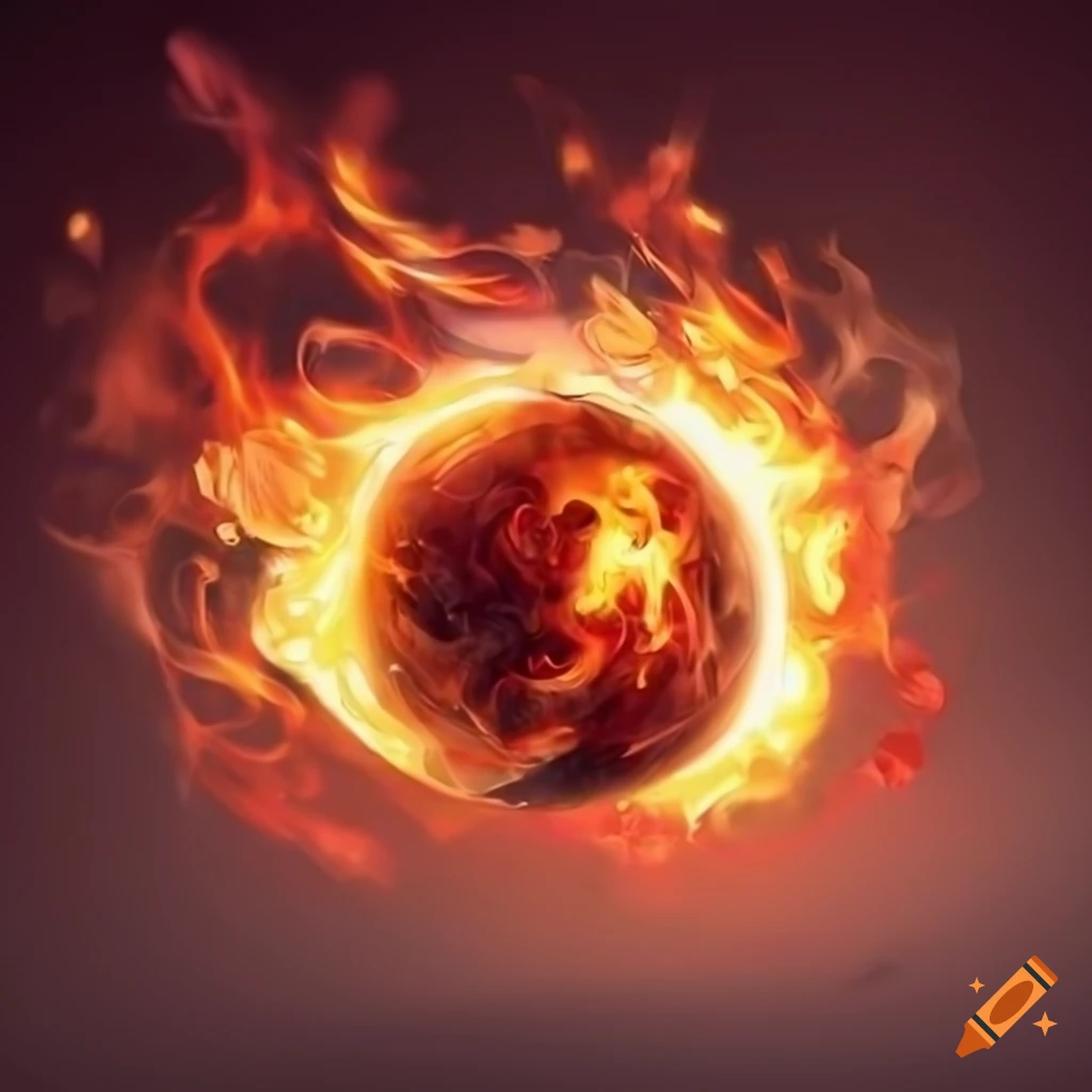 Flying magic fireball in a fantasy digital illustration on Craiyon