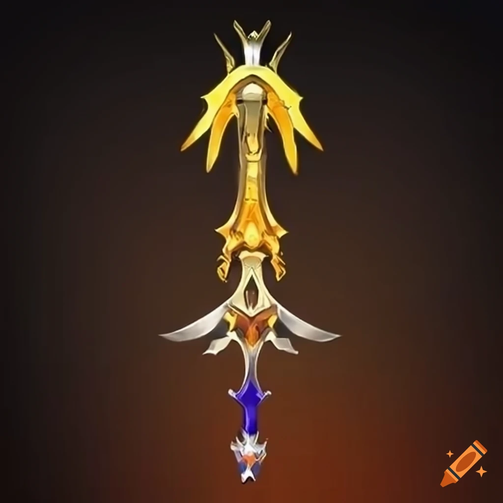 Golden wing keyblade on Craiyon