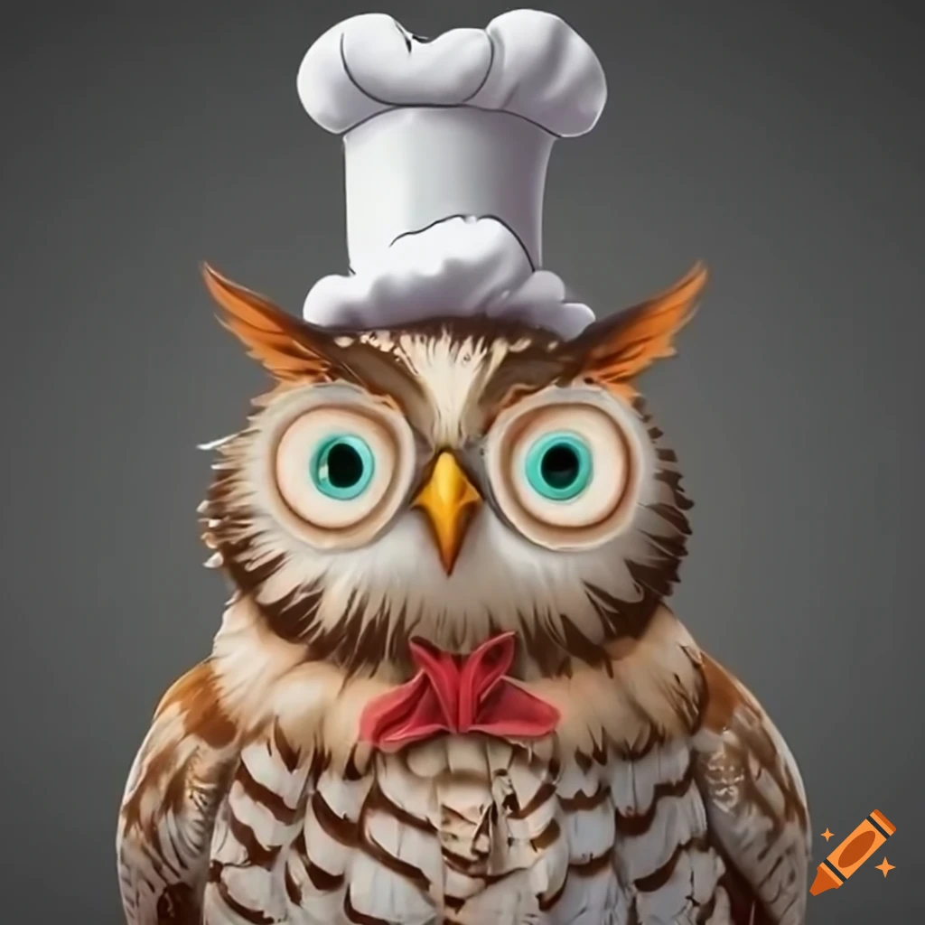 Owl chef in a kitchen on Craiyon