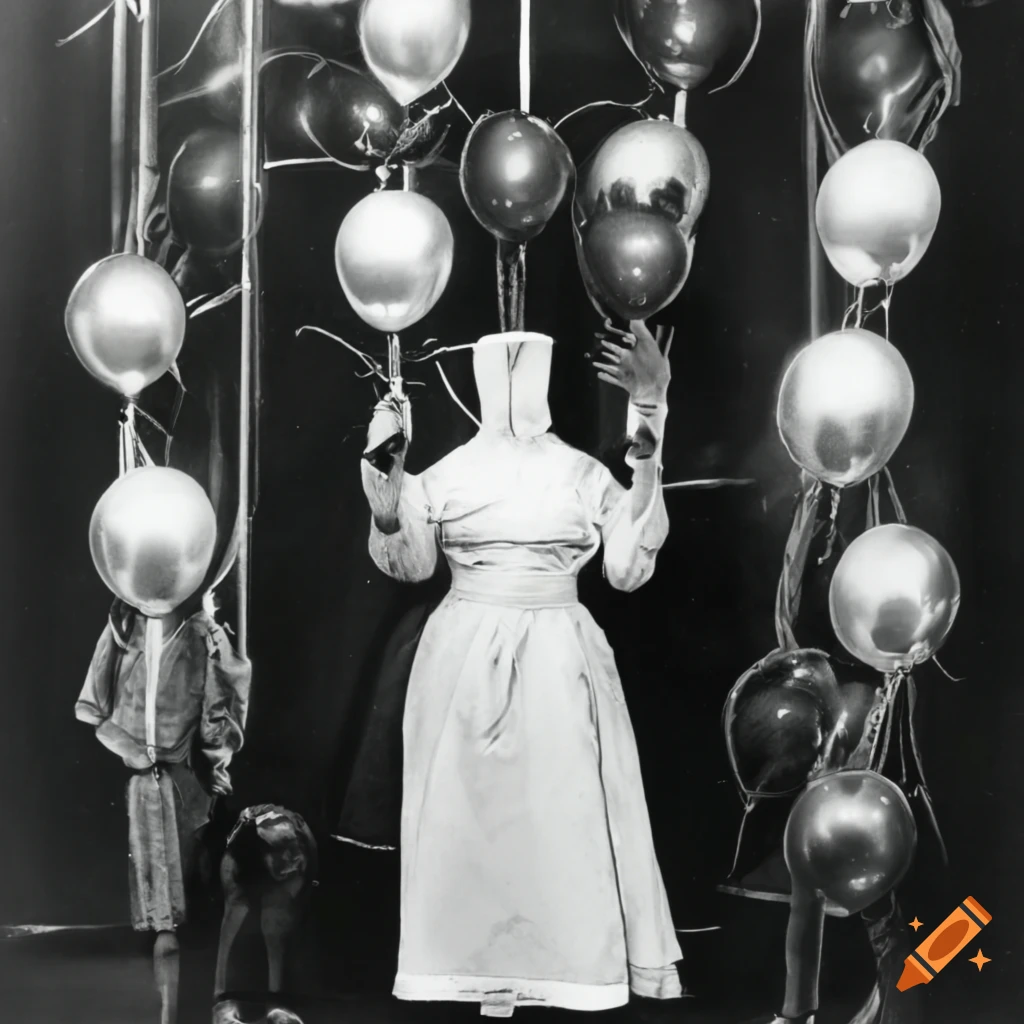 Tall insect nun in a space suit with victorian-era children in space ...