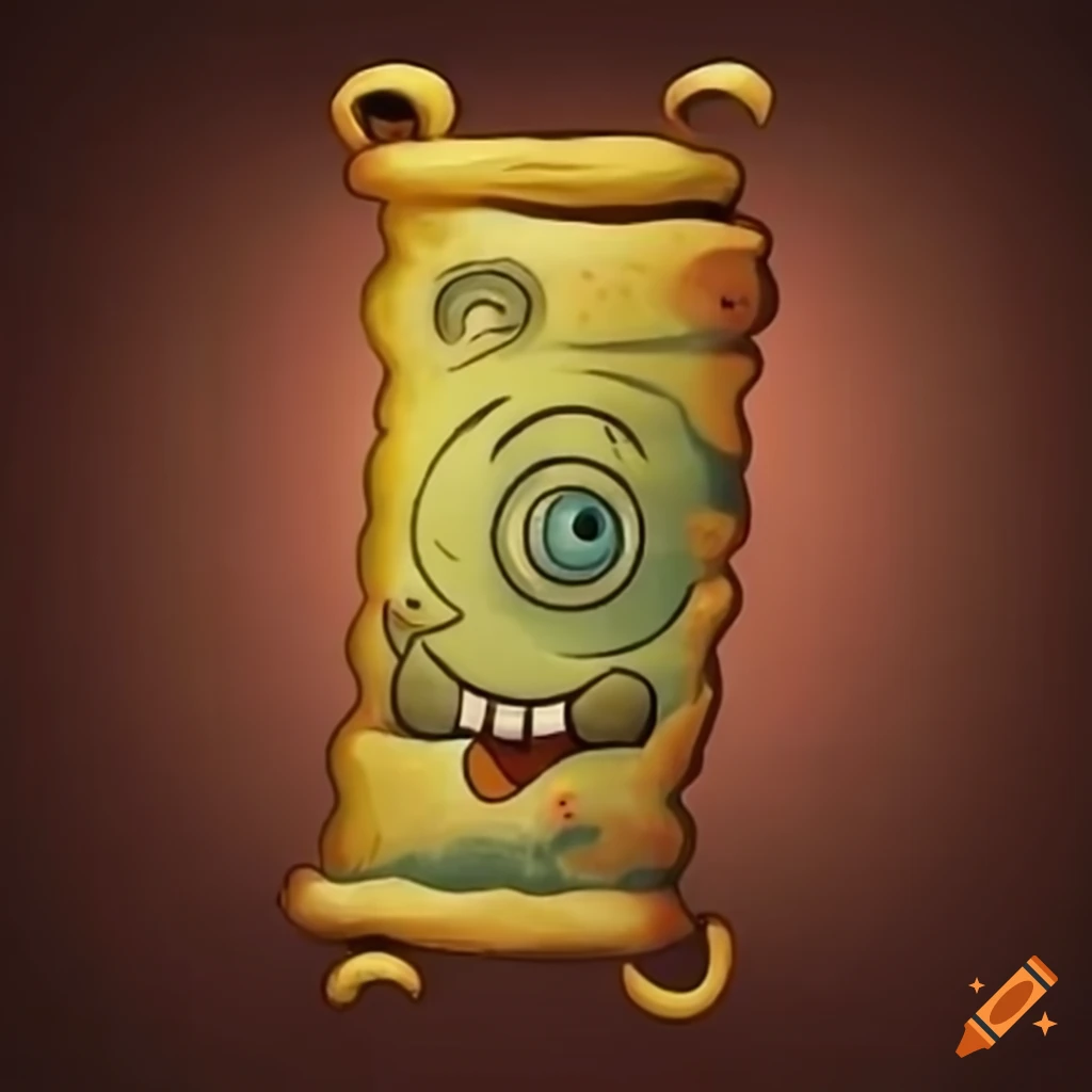 Ancient scrolls with spongebob images on Craiyon