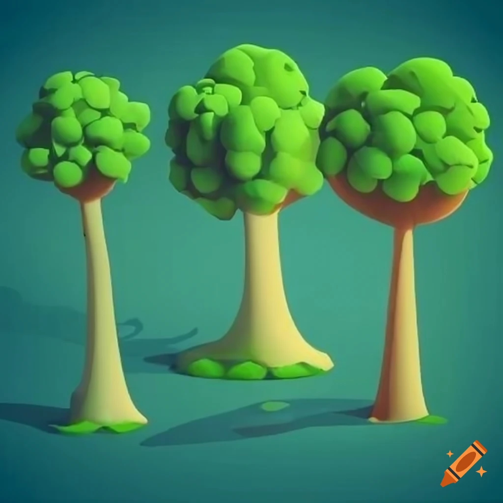Stylized many young trees on Craiyon