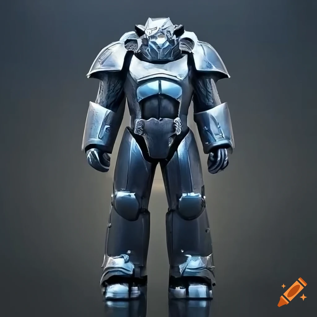 Power armor made of black obsidian crystals with jet pack turbines on ...