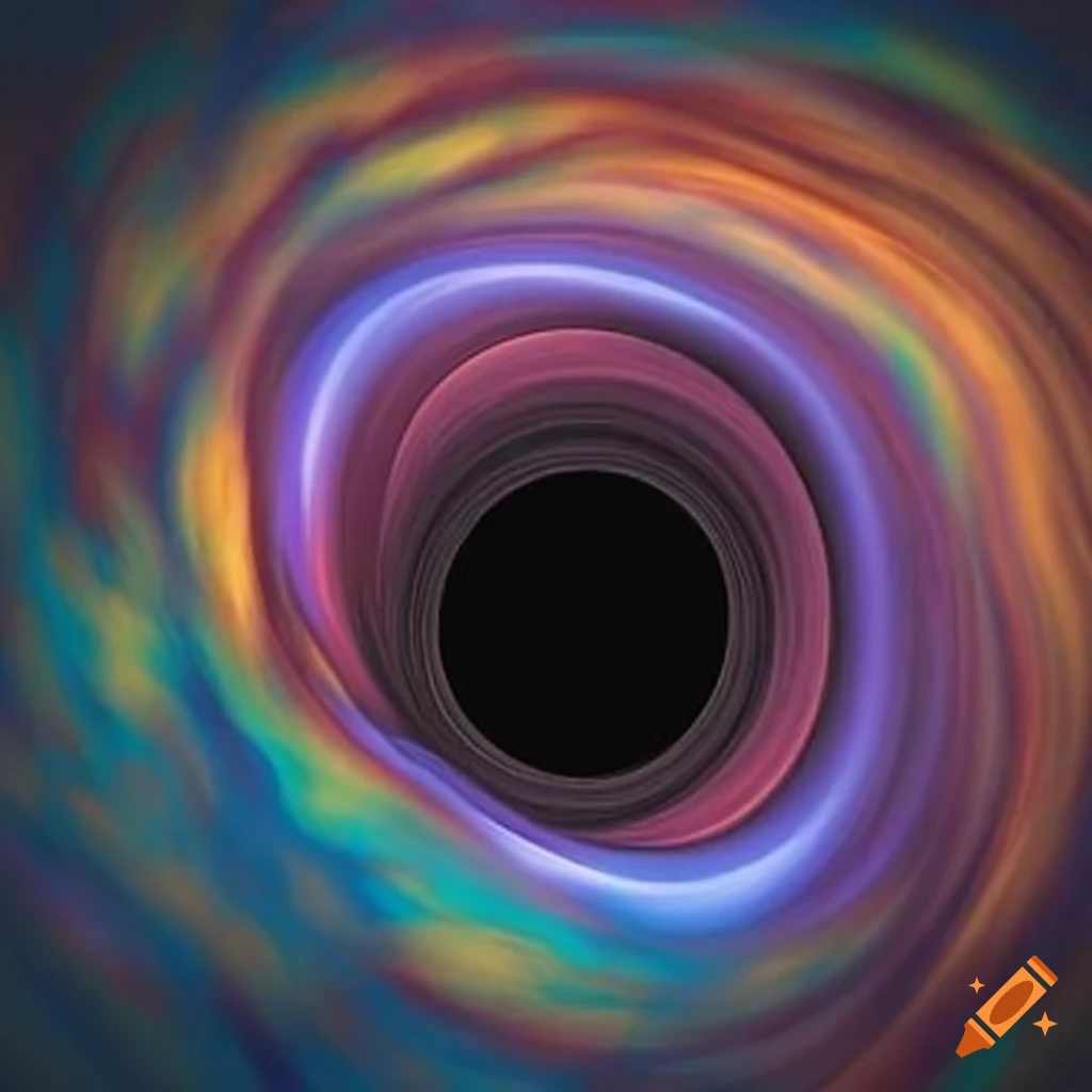 Majestic colorful black hole in spacetime on Craiyon