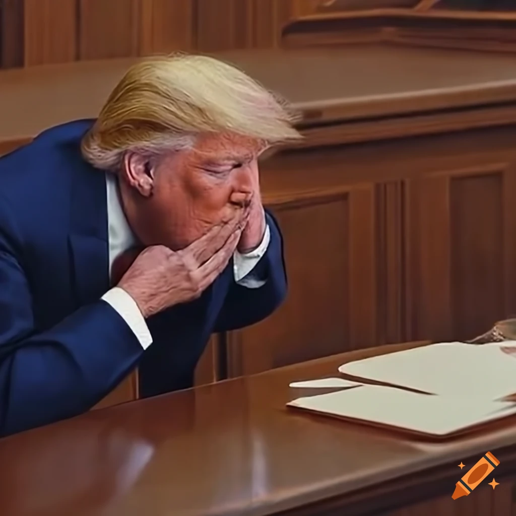 Criminal defendant sleeping in court on Craiyon