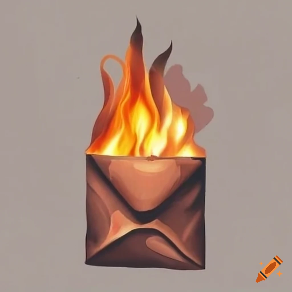 Burning envelopes in fire on Craiyon