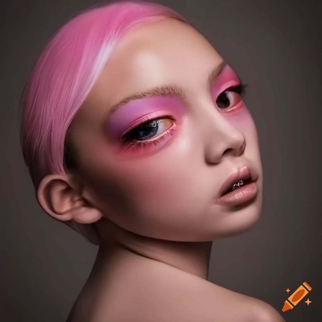 Hyperrealistic portrait of blossom from powerpuff girls on Craiyon