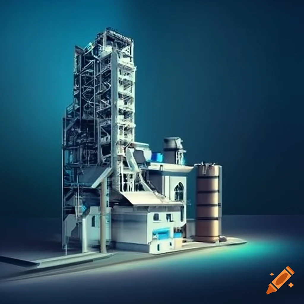 Futuristic cement plant on Craiyon