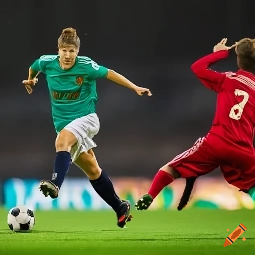 Speedy soccer attack in action on Craiyon