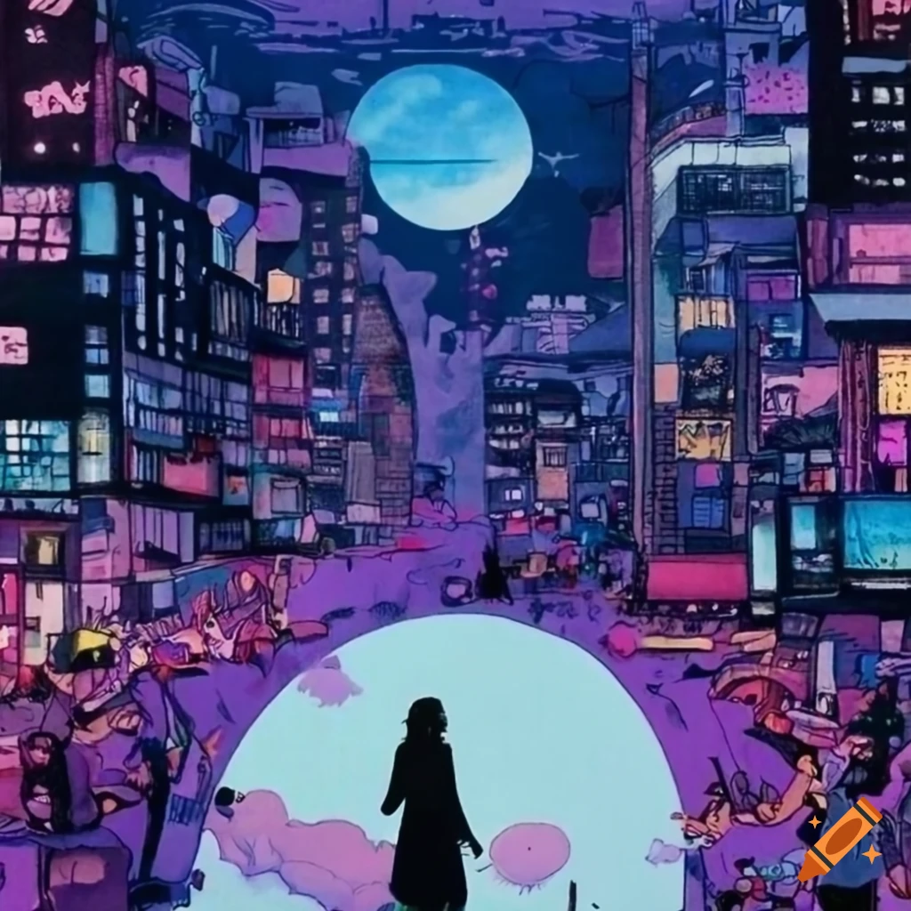 Chiho aoshima's lo-fi fantasy movie poster for midnight city on Craiyon