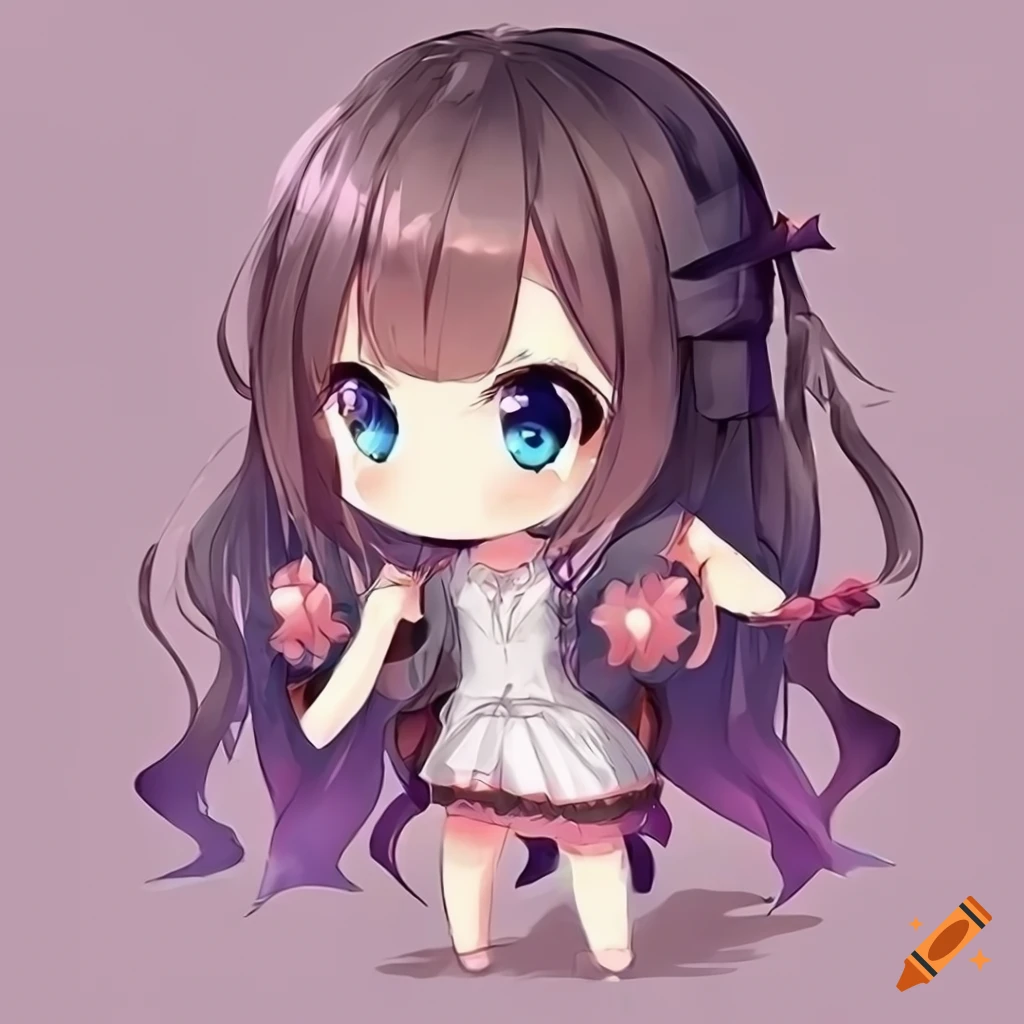 Chibi anime girl character on Craiyon