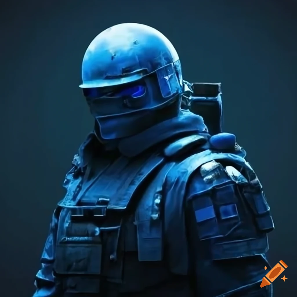 Blue soldiers hiding in the middle of the night on Craiyon