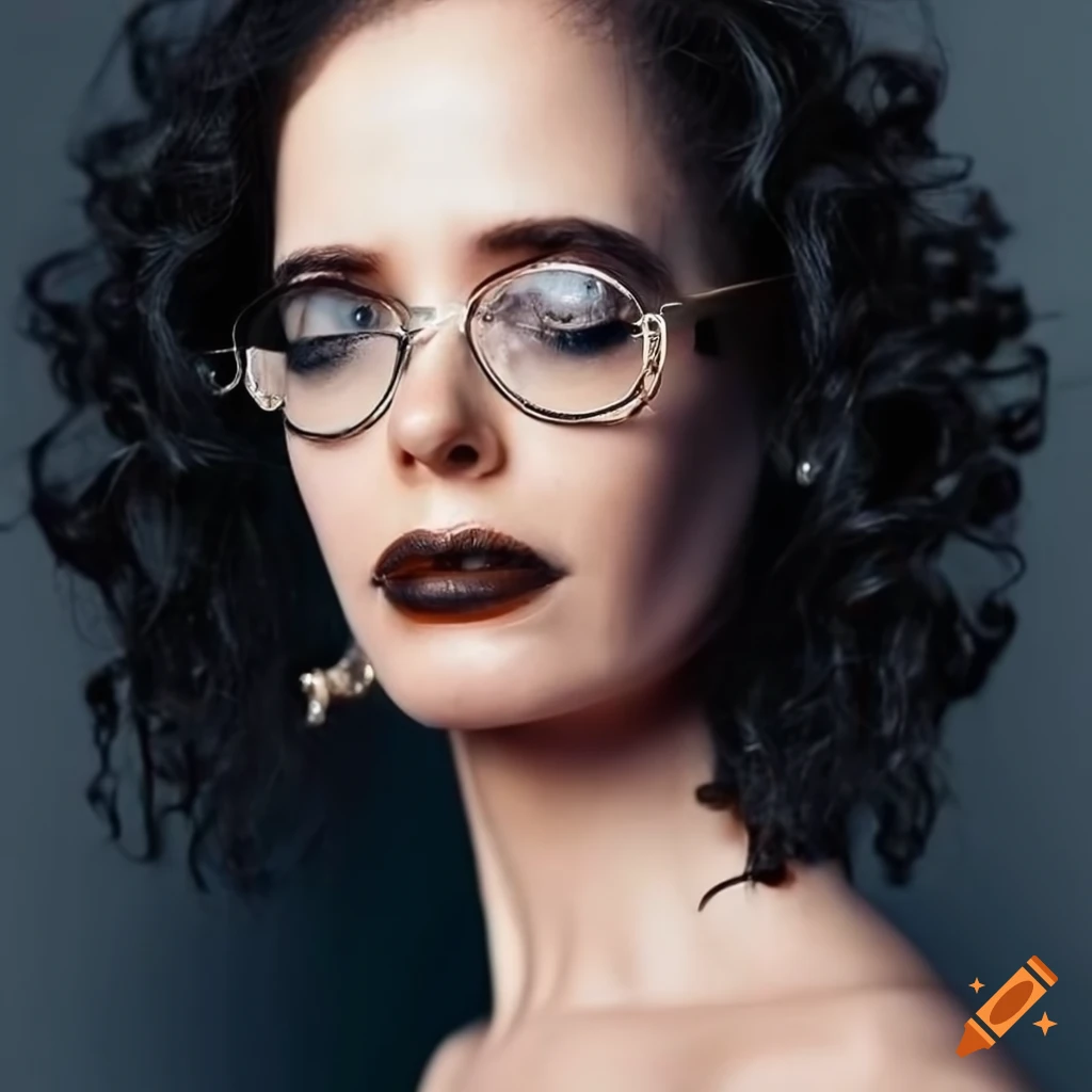 Portrait Of A Fashionable Woman With Black Curly Hair Statement