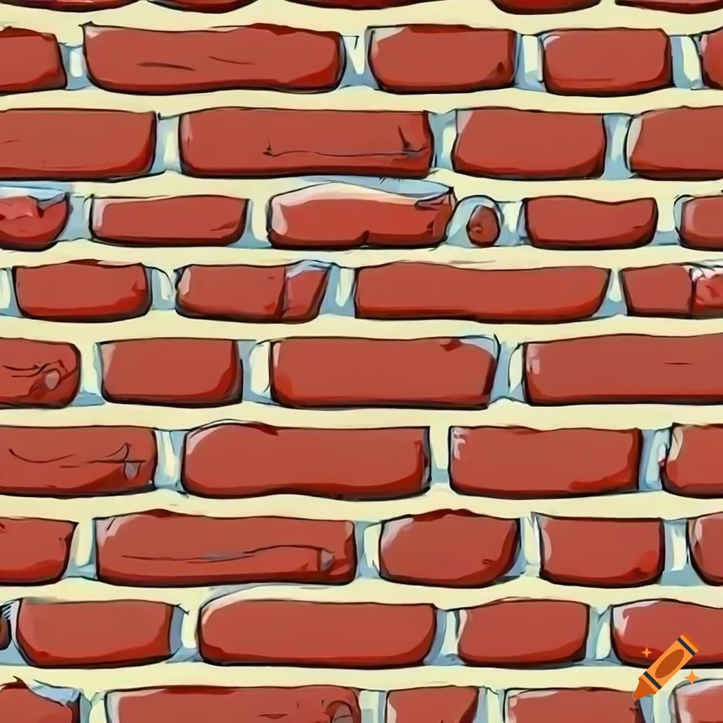 Cartoon brick wall texture on Craiyon