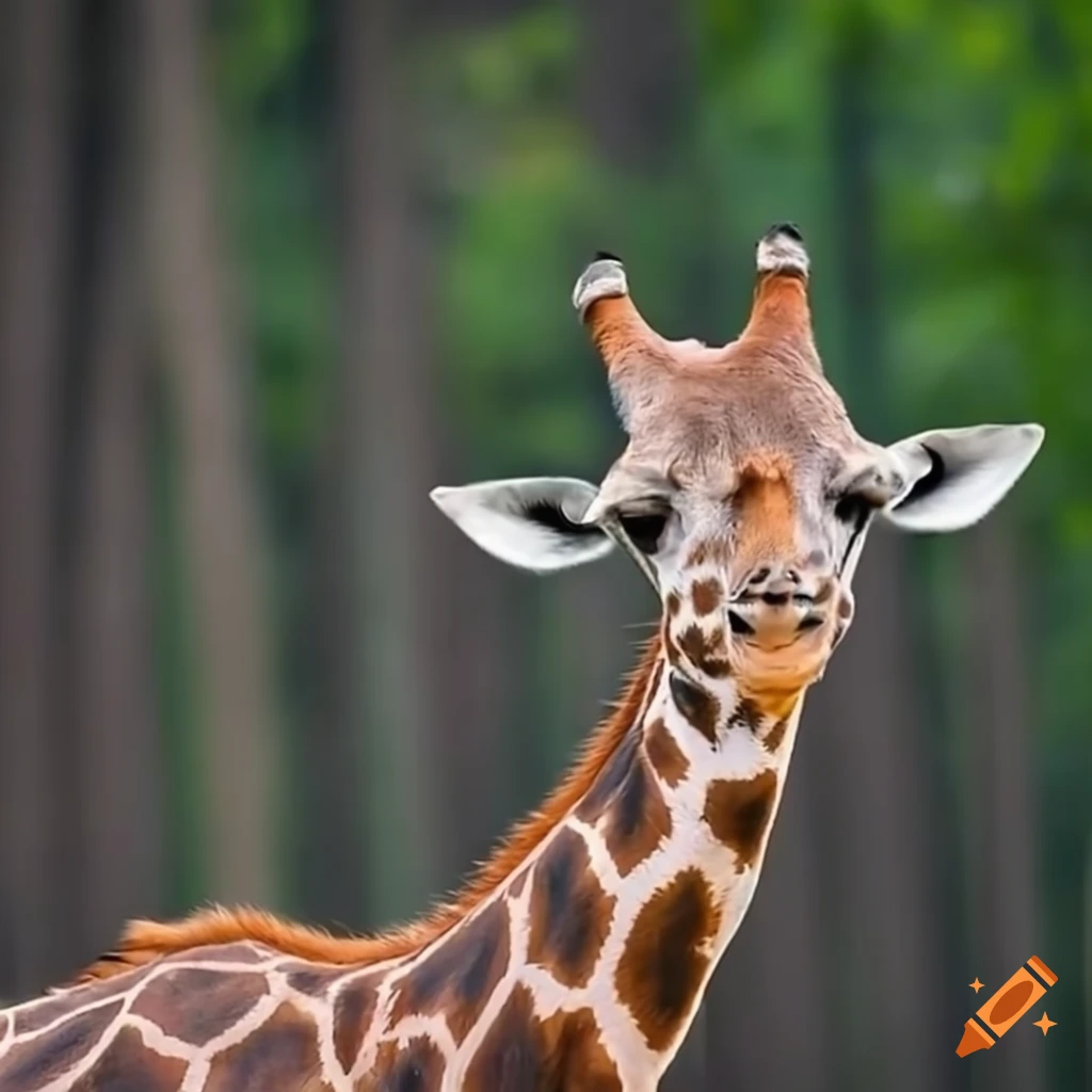 Unique giraffe standing gracefully on Craiyon