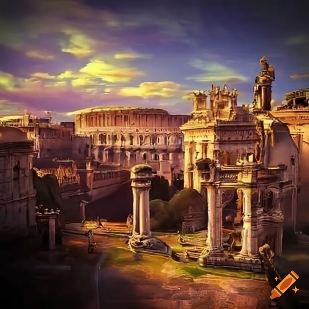 View of ancient rome cityscape on Craiyon