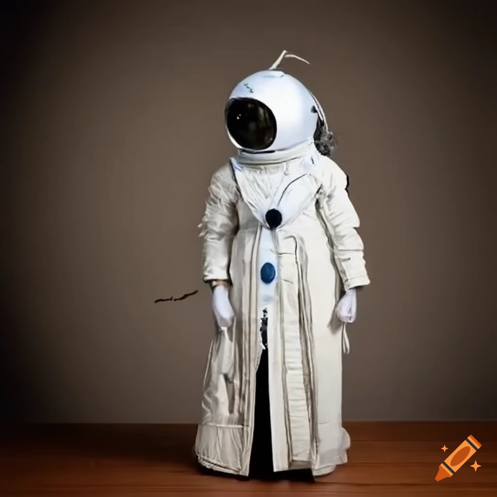 Tall insect nun in a space suit with Victorian-era children in space ...