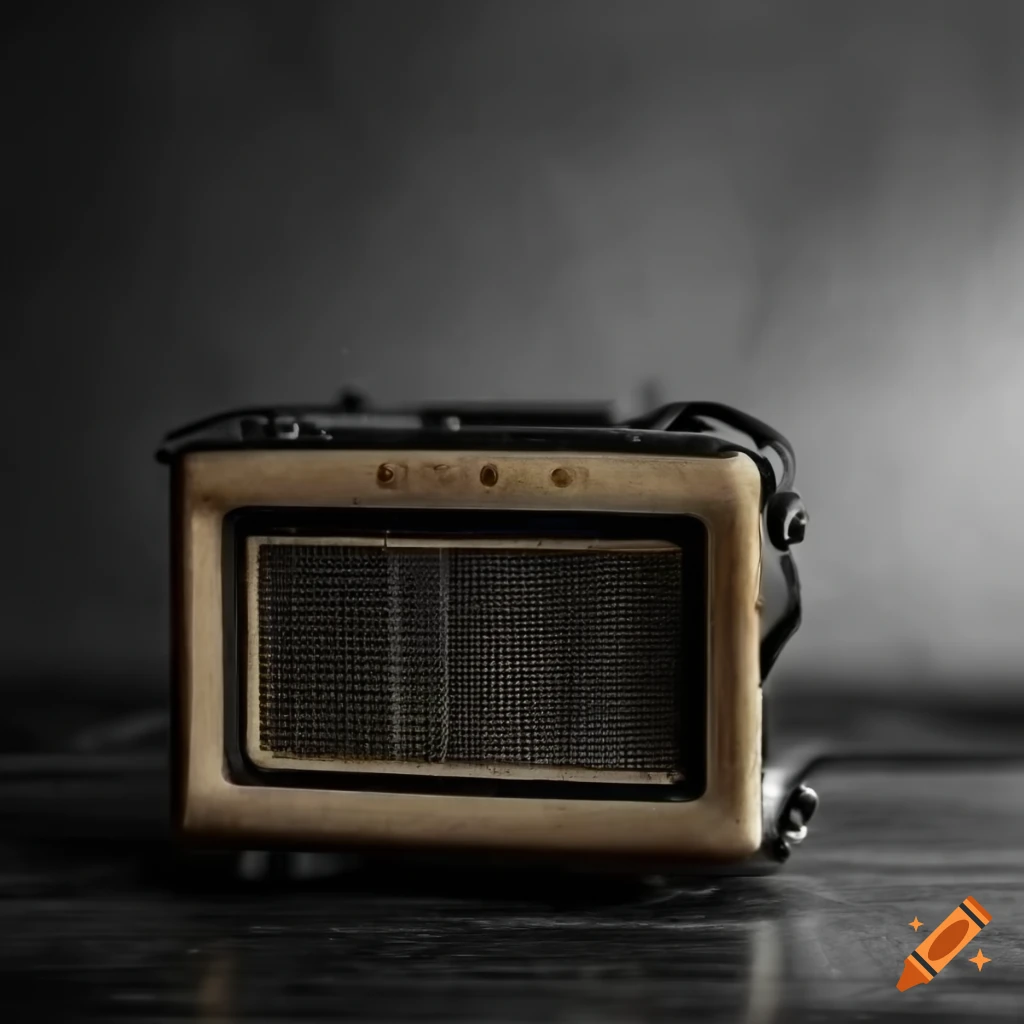 Vintage radio in a gloomy setting on Craiyon