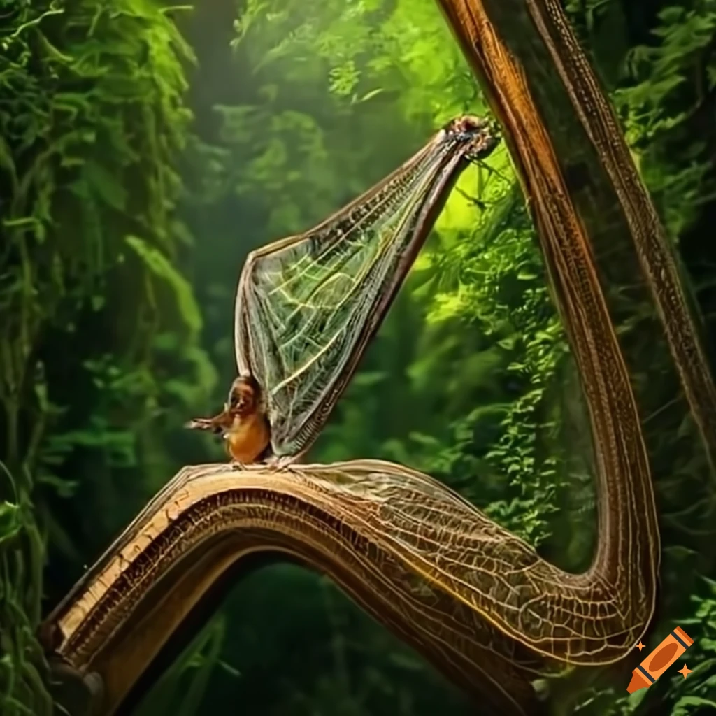 A cicada playing a harp in lush vegetation on Craiyon