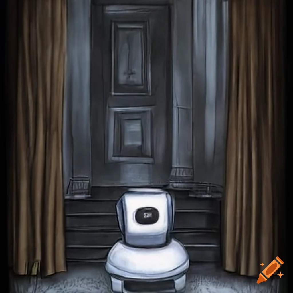 Empty funeral home with a robot cleaner on Craiyon