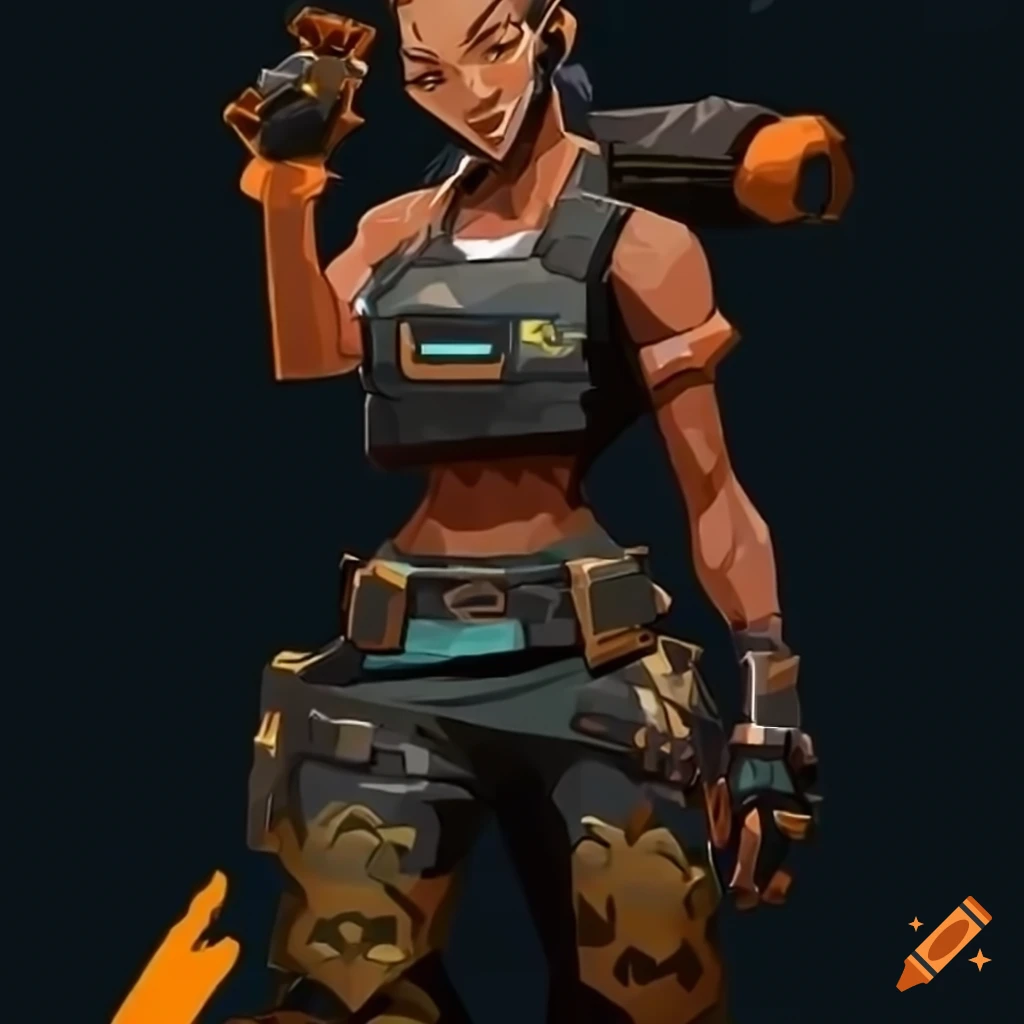 Raze character from valorant on Craiyon