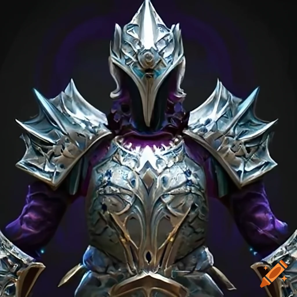 Front view of adorned magic armor on Craiyon