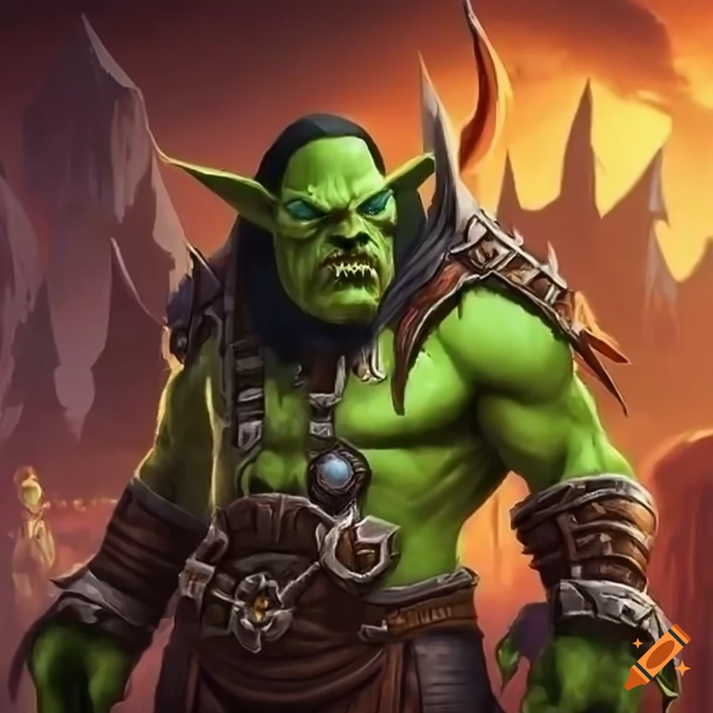 Fantasy battle between orcs and humans in the Warcraft world with ...