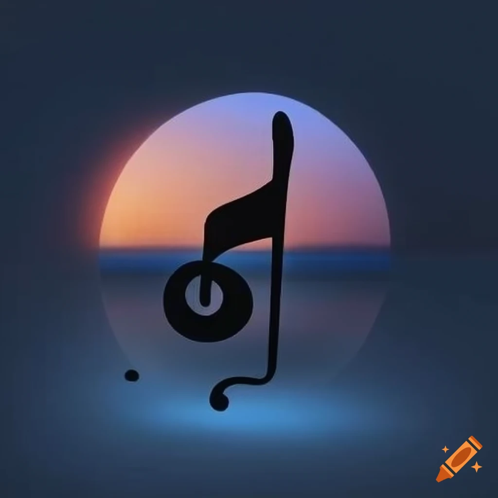 Music note fading into the horizon on Craiyon