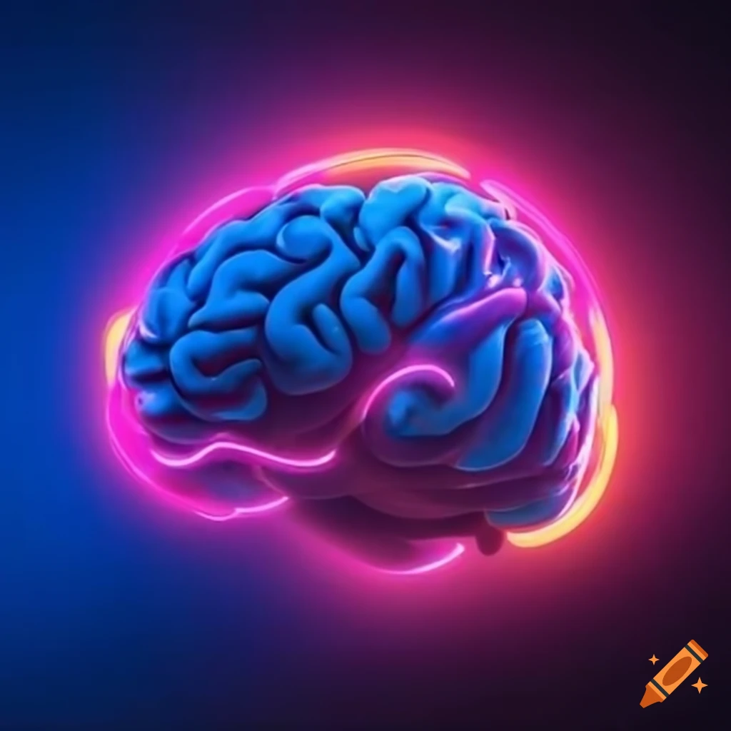 Neon brain art concept on Craiyon