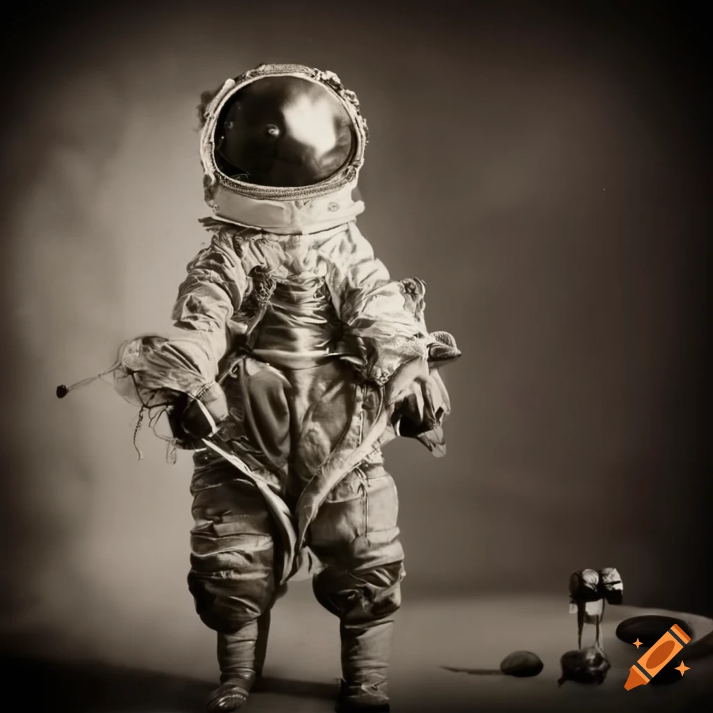 Viscous Victorian era child astronauts playing in insect-made space ...