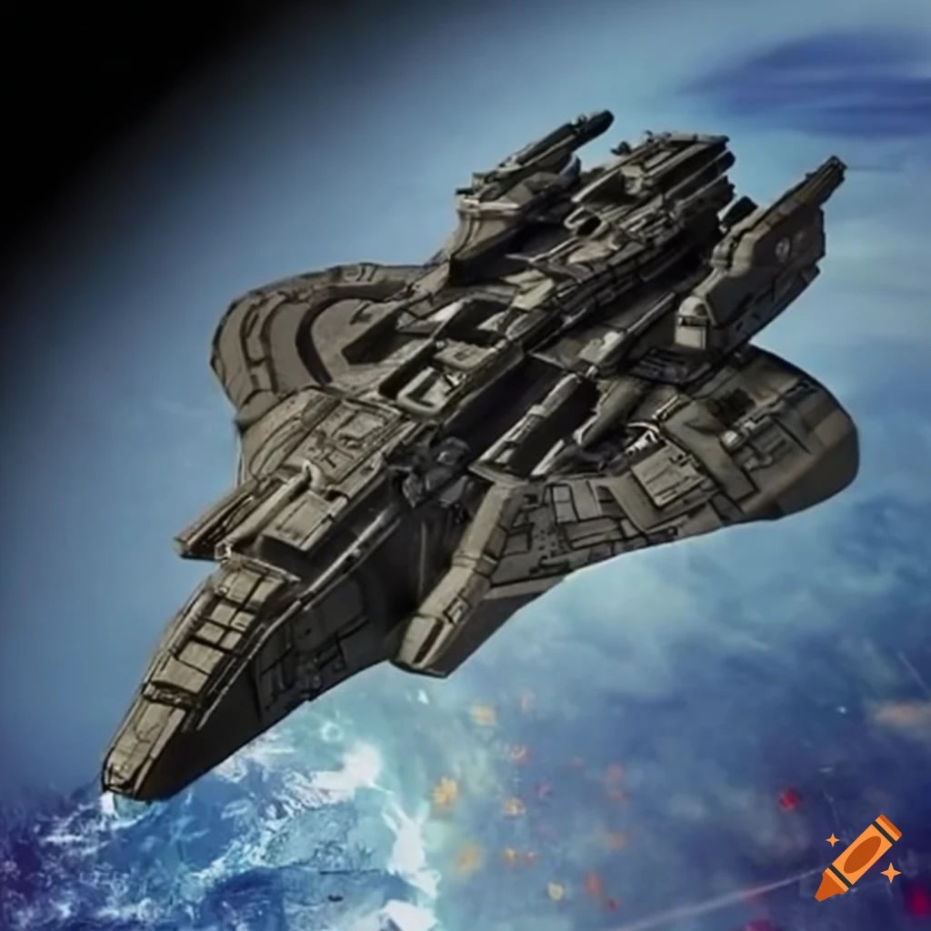 Battlestar galactica raptor spacecraft on Craiyon