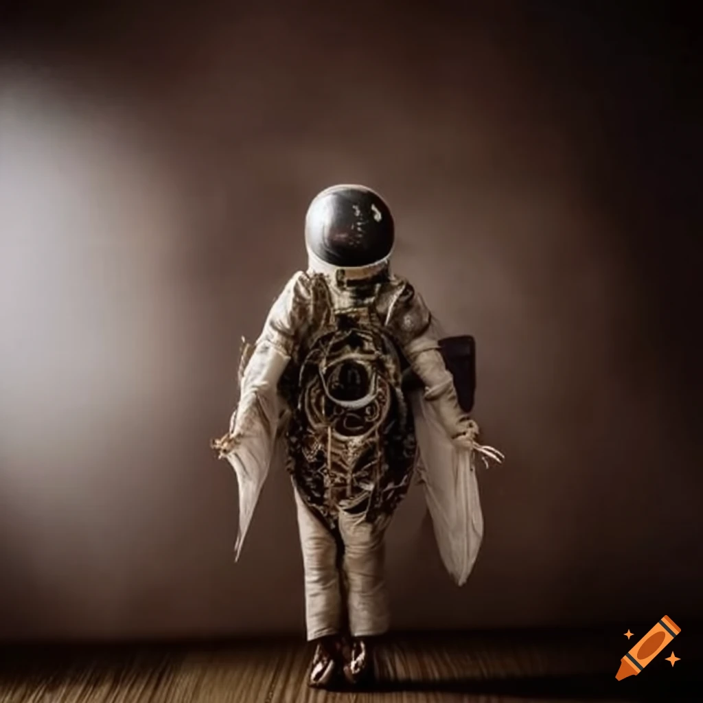 Victorian era child astronauts playing in insect chitinous space suits ...