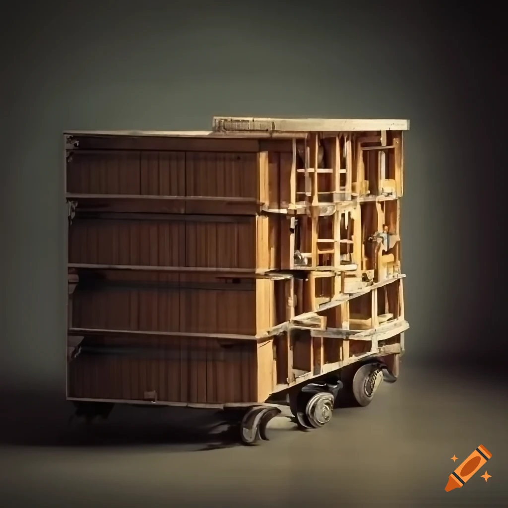 Industrial cart storage area on Craiyon