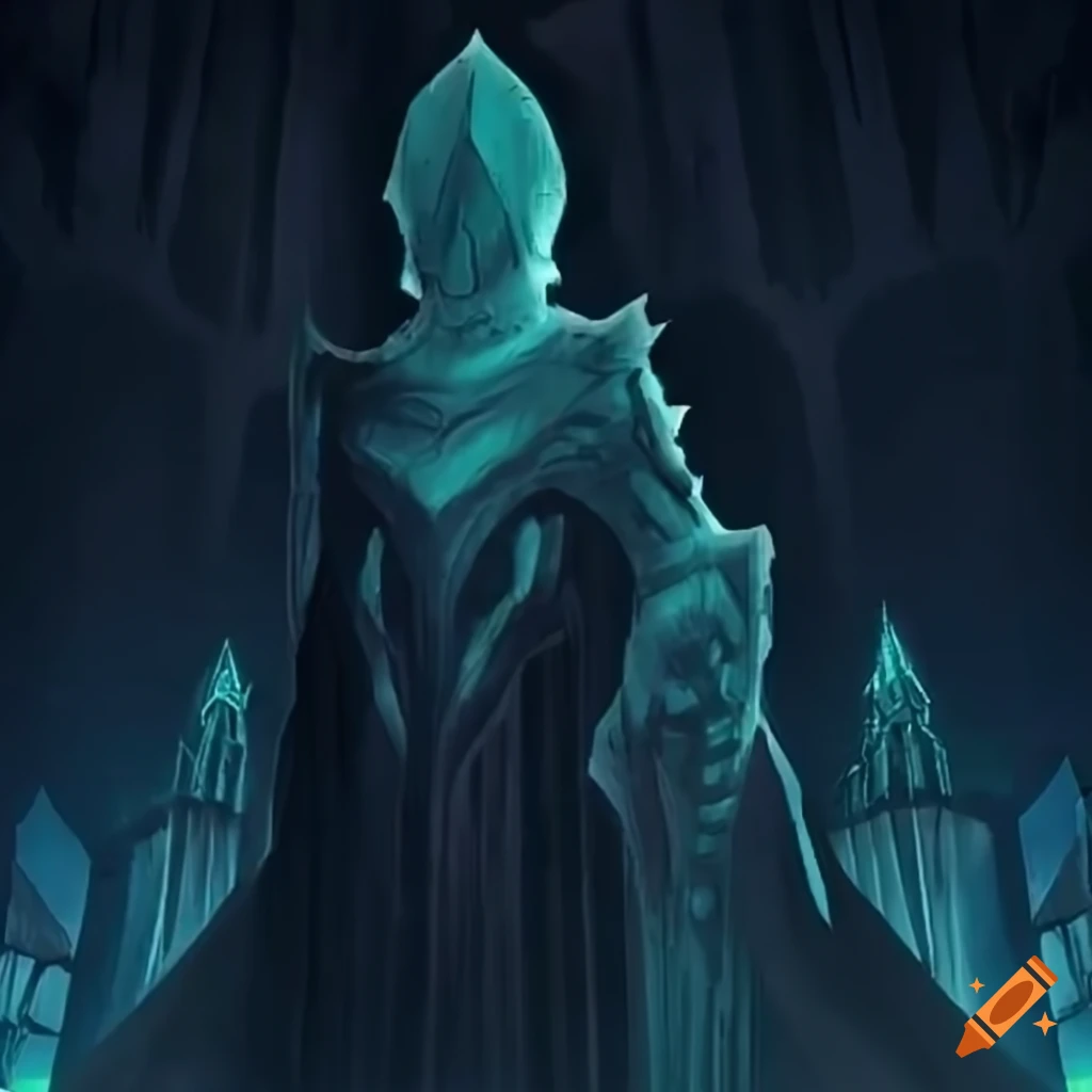 Tall dark structures resembling giant sword blades rising out of the ...
