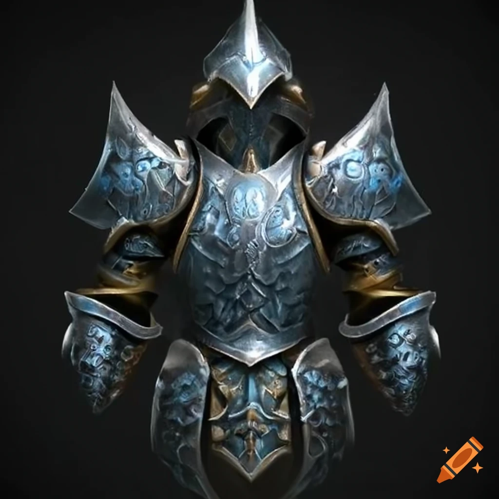 Adorned magic armor from the front view on Craiyon