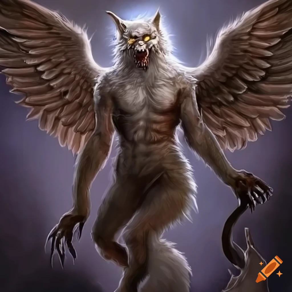 Werewolf angel on Craiyon