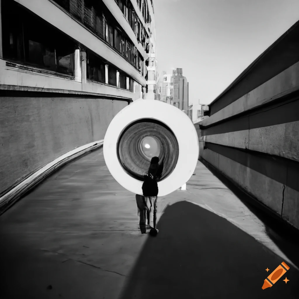 Busy Bauhaus modernist city street in grayscale on Craiyon