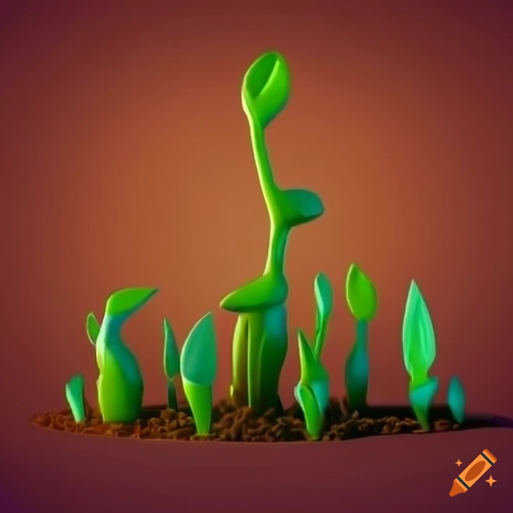 Stylized multiple seedlings on Craiyon