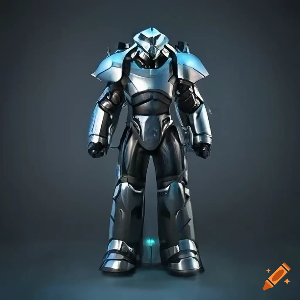 Power armor made of black obsidian crystals with jet pack turbines on ...