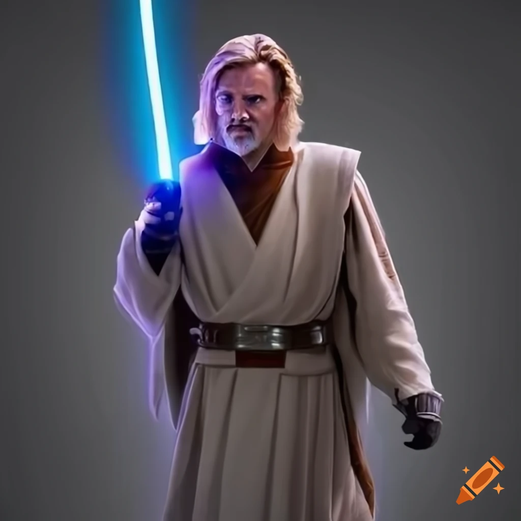 Epic battle between Obi Wan Kenobi and Batman with glowing samurai ...